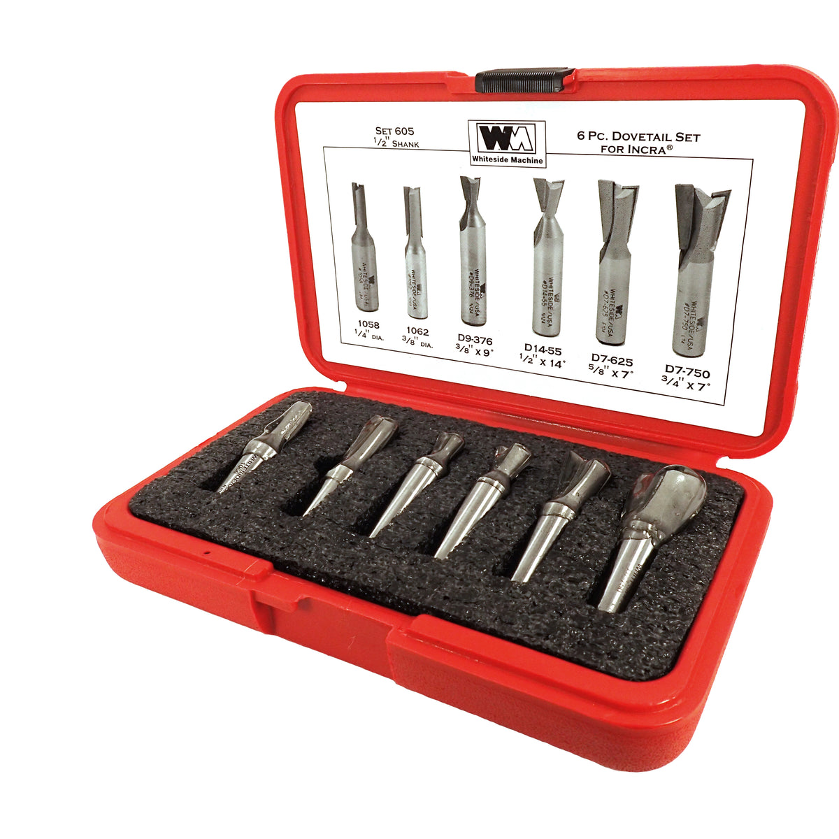 Whiteside 605 Incra Router Bit Set 6 Piece | Holbren