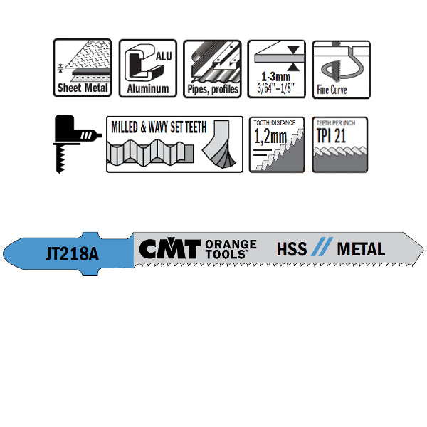CMT 21 TPI HSS Jigsaw Blade for Curves 5 Pack – Holbren